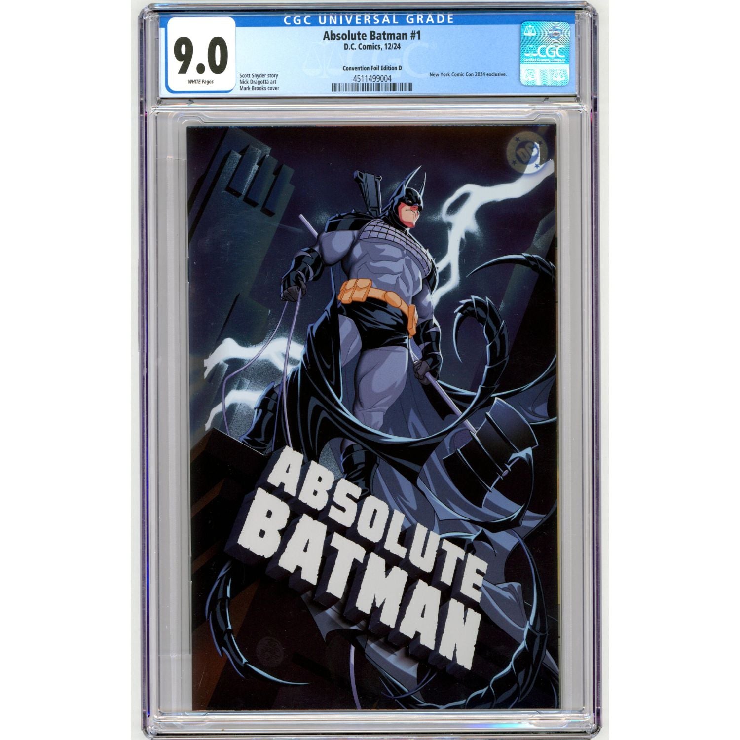 CGC 9.0 Graded: Absolute Batman #1 [Mark Brooks NYCC Foil] 2024 – Shopville