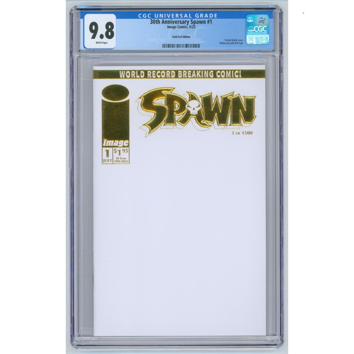 Spawn: #1 [CGC 9.8 30th Anniversary SDCC Gold Foil Blank Limited 1500 ...