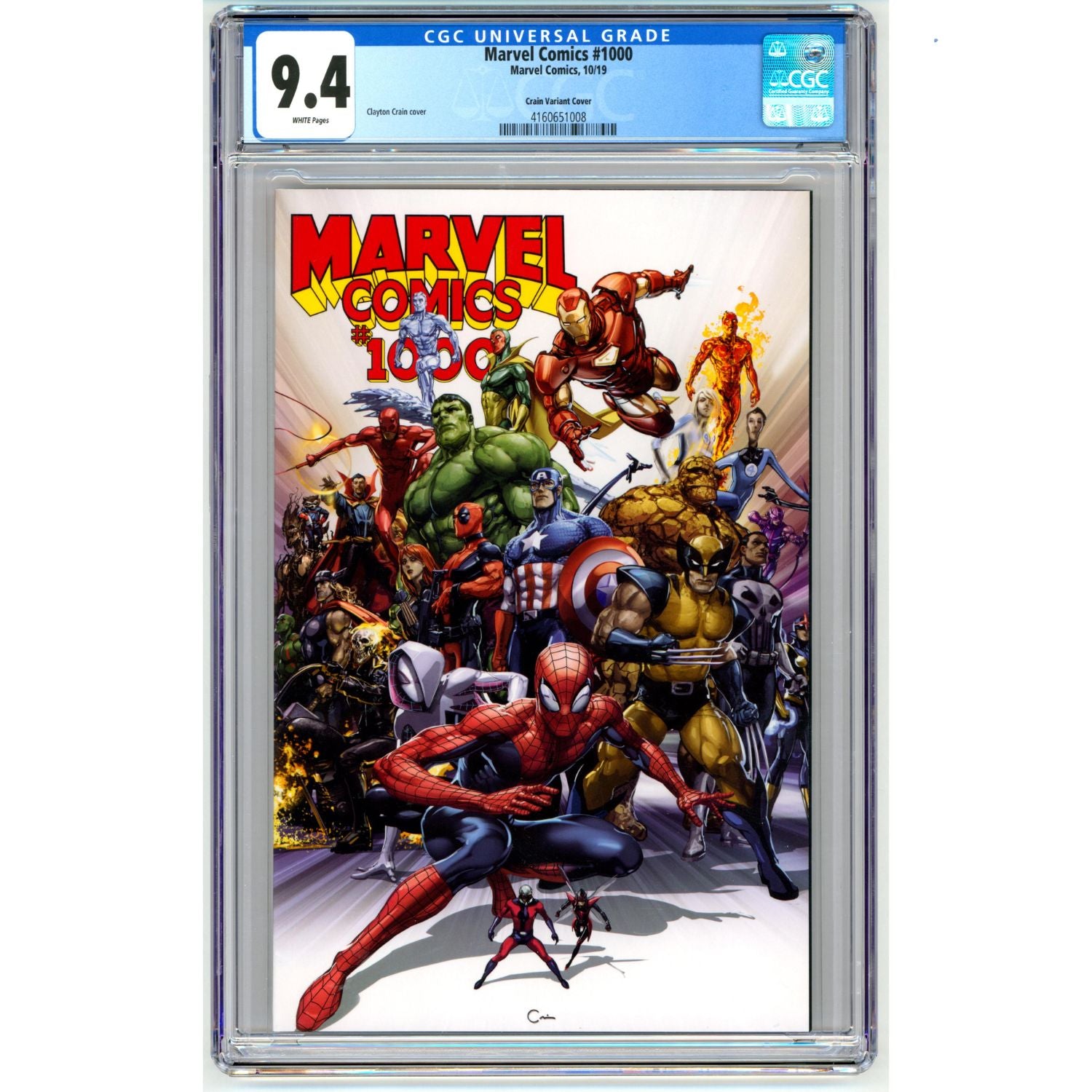 Marvel Comics: #1000 [Crain CGC 9.4 CVR P - 1:50] 2019 – Shopville