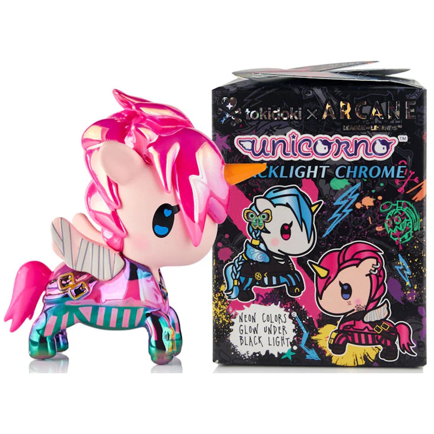tokidoki x Arcane: Unicorno Blacklight Chrome Blind Box - 1 Random Fig ...
