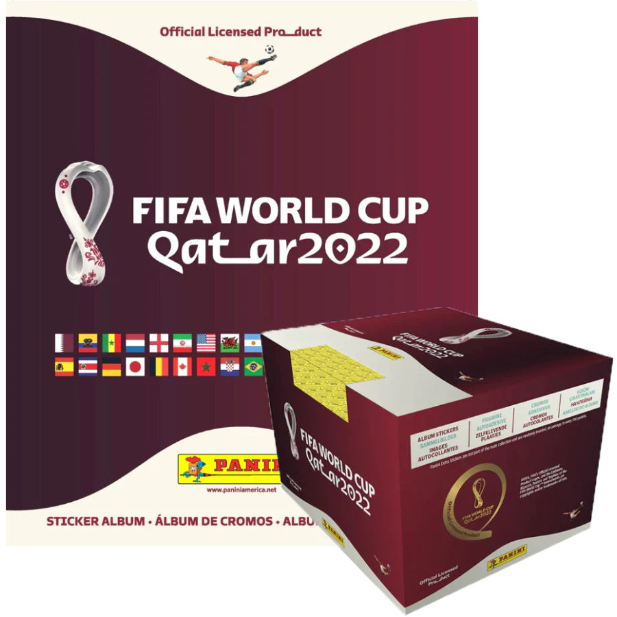 2022 Panini FIFA World Cup Soccer Sticker Box + Sticker Album [Collect ...