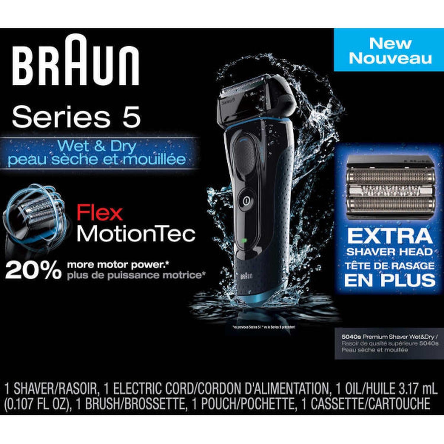 Braun Series 5 5040s Wet & Dry Electric Shaver w/ Extra Shaver Head [E ...