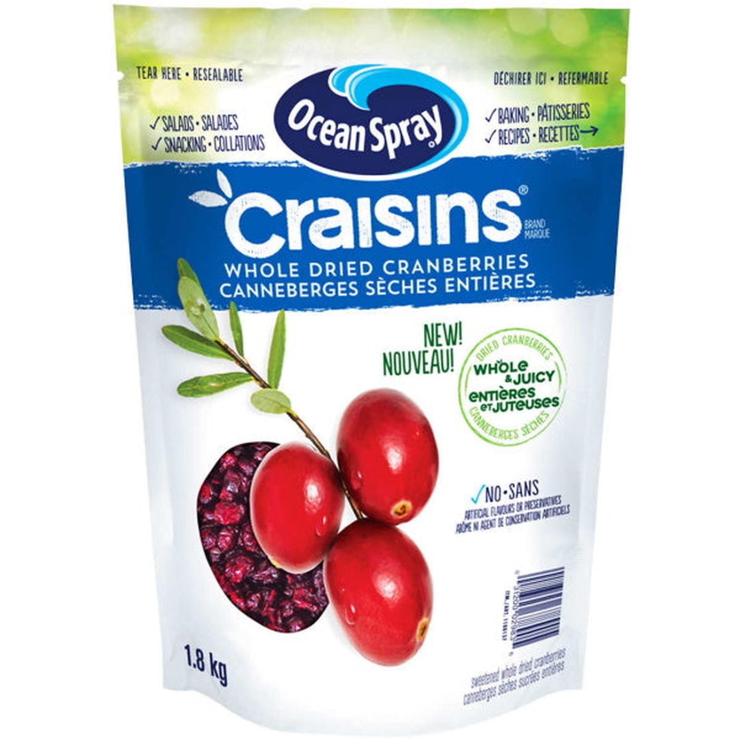Ocean Spray Craisins Whole & Juicy Dried Cranberries - 1.8kg [Snacks ...