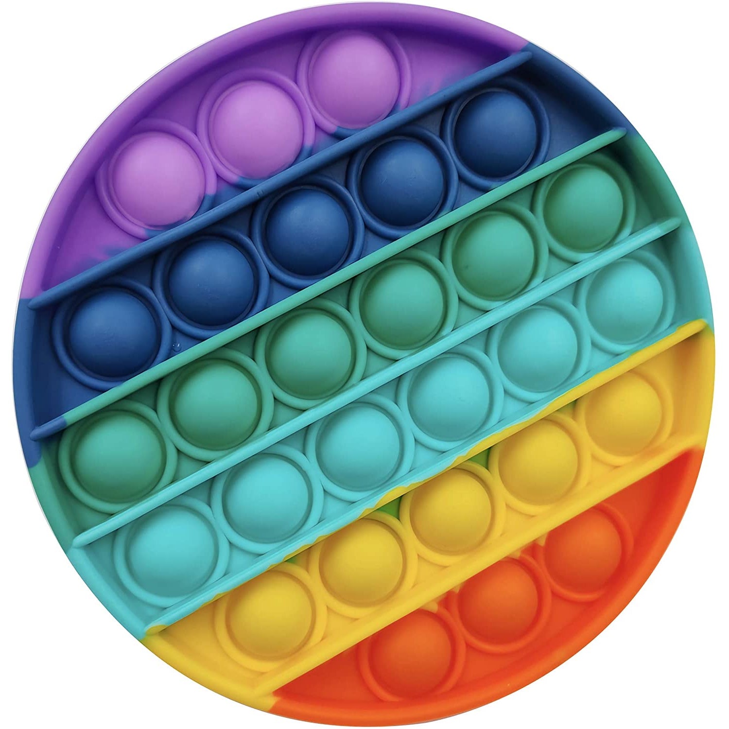 Rainbow Circle Push Pop Bubble Fidget Toy [Sensory Kids Adults Anxiety ...